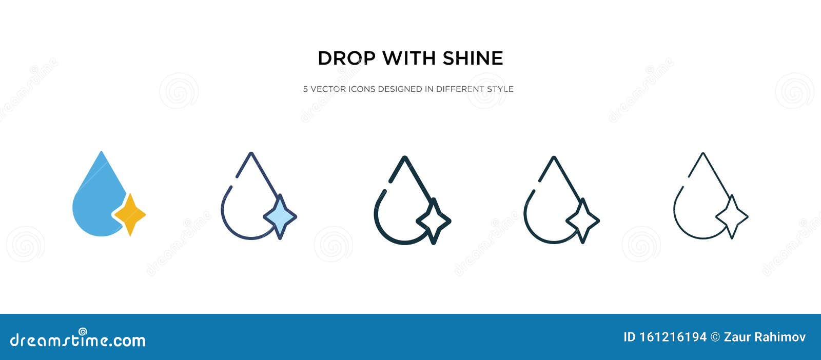 Drop with Shine Icon in Different Style Vector Illustration. Two ...