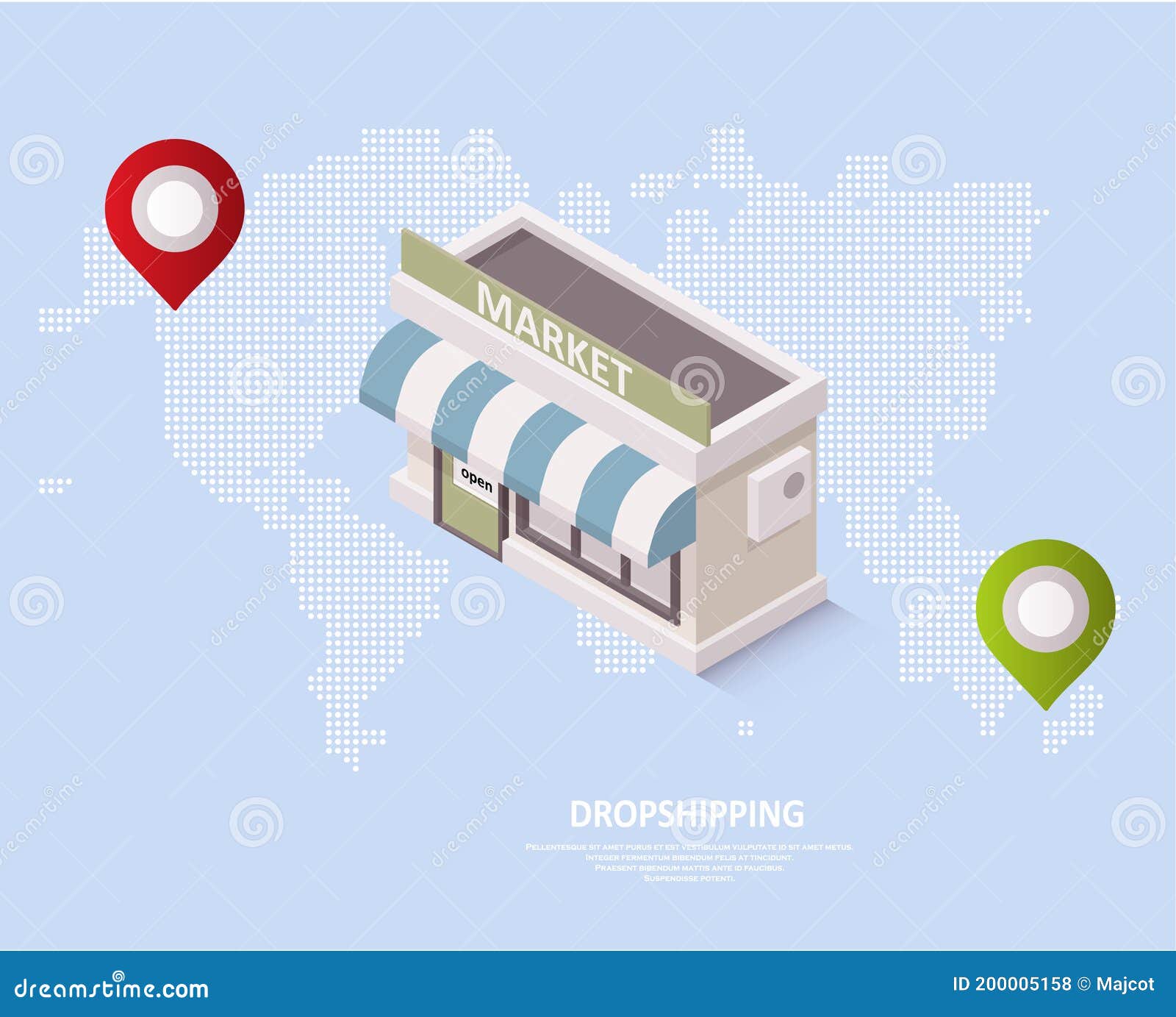 Drop shipping concept stock vector. Illustration of parachute - 200005158