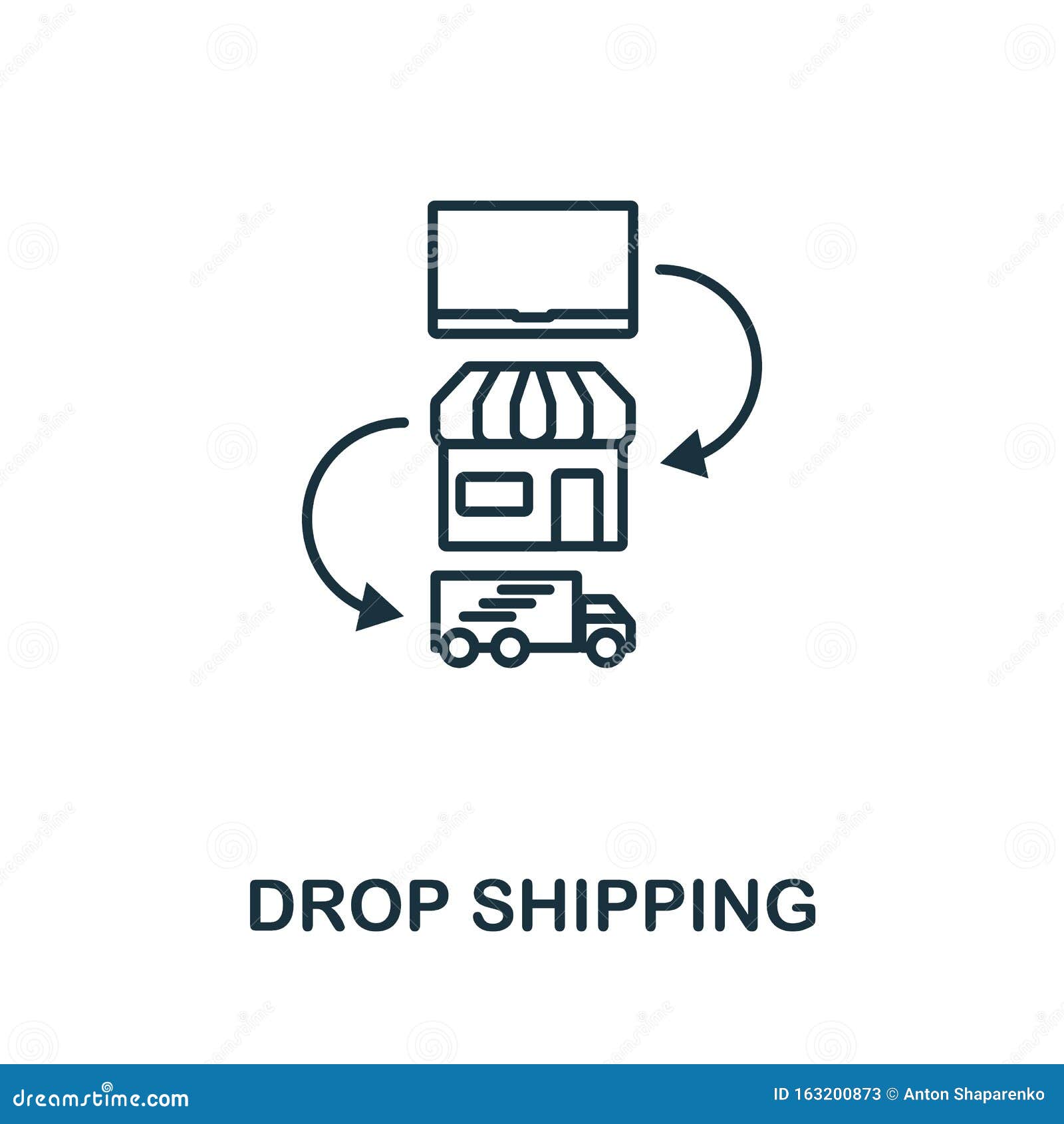 Drop Shipping Icon Outline Style. Thin Line Creative Drop Shipping Icon ...