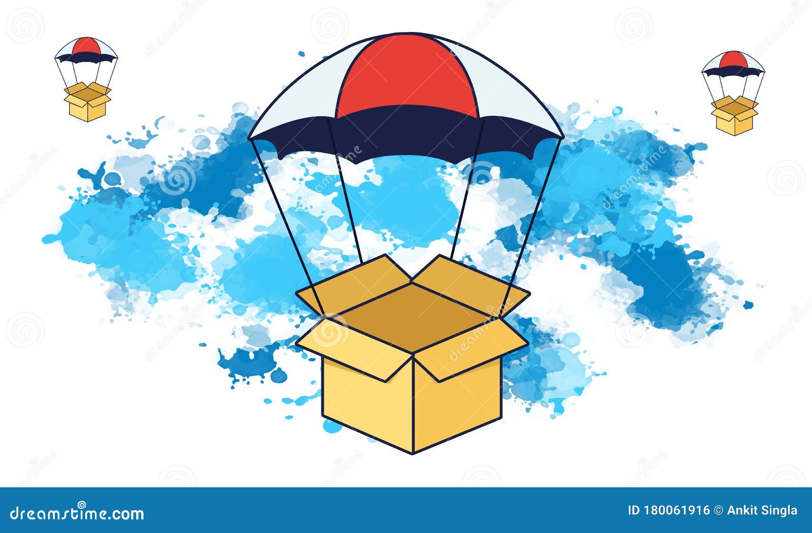 Drop Shipping Technology on Color Splash Background Stock Vector ...