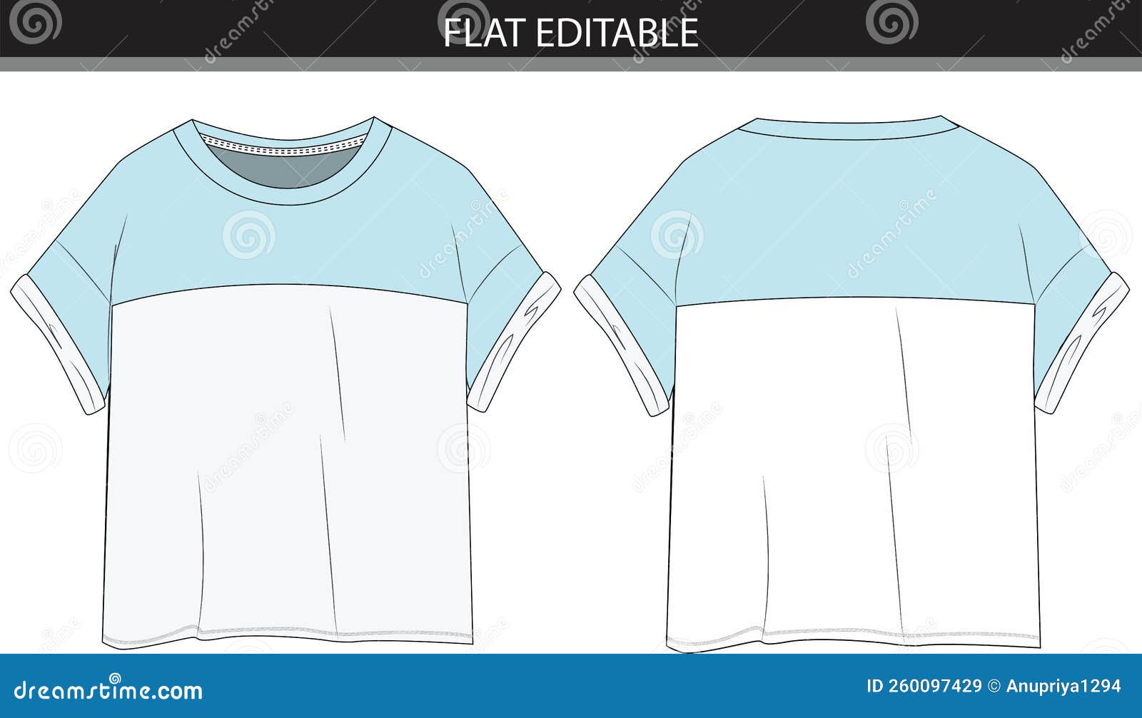 Drop Shoulder Flat Sketch Vector File Stock Vector - Illustration of ...