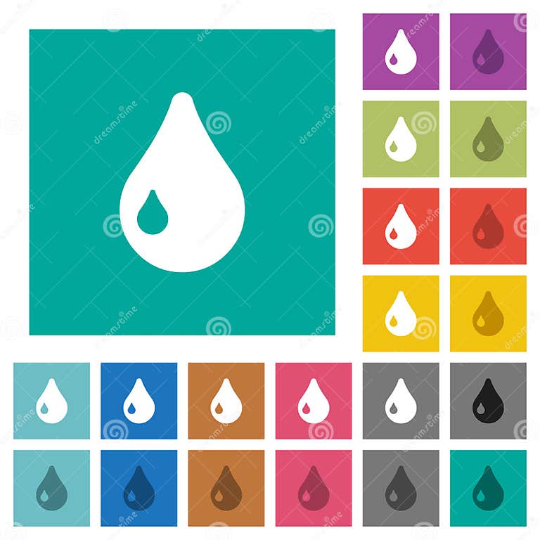 Drop Square Flat Multi Colored Icons Stock Vector - Illustration of ...
