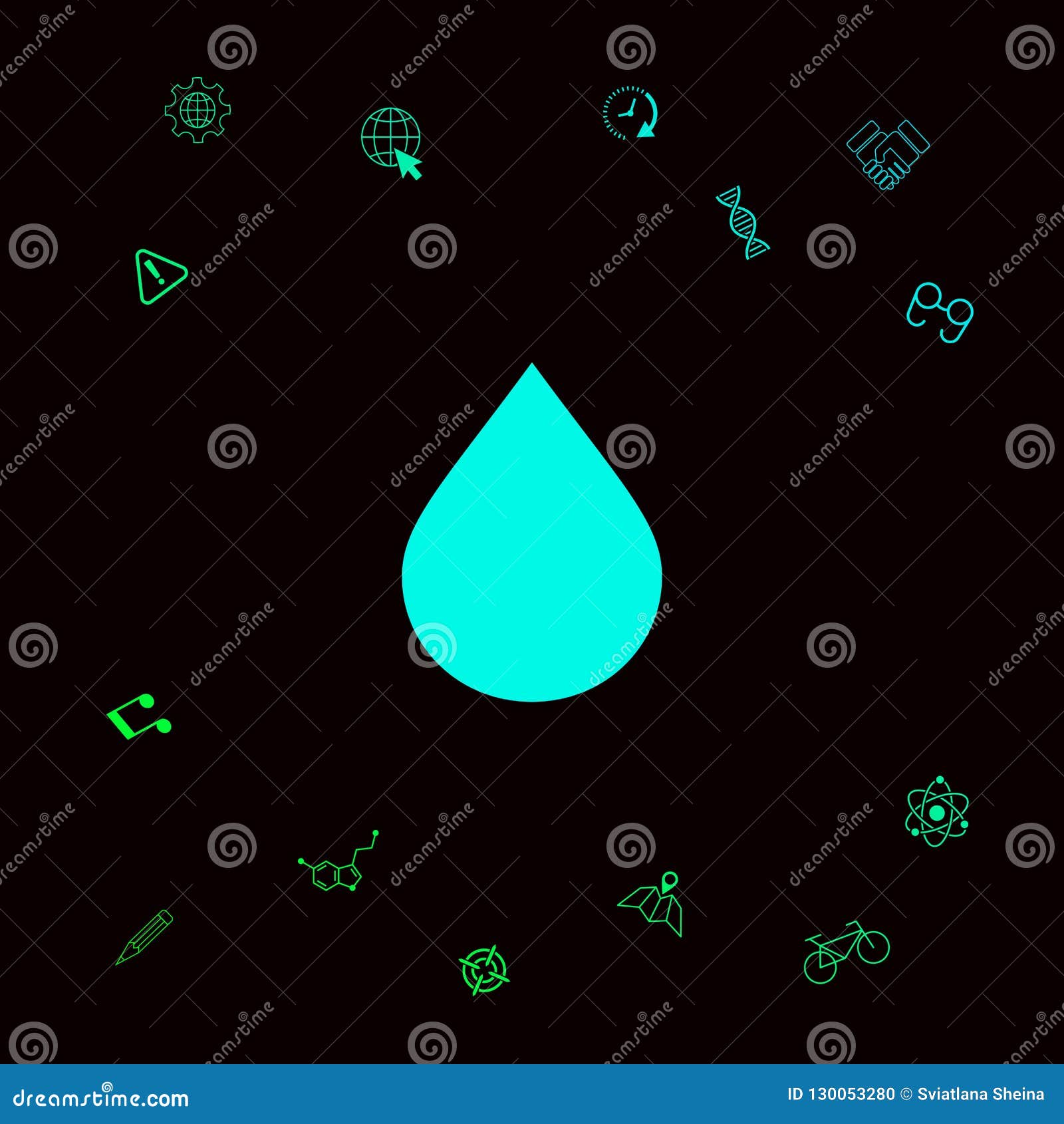Drop symbol icon stock vector. Illustration of liquid - 130053280