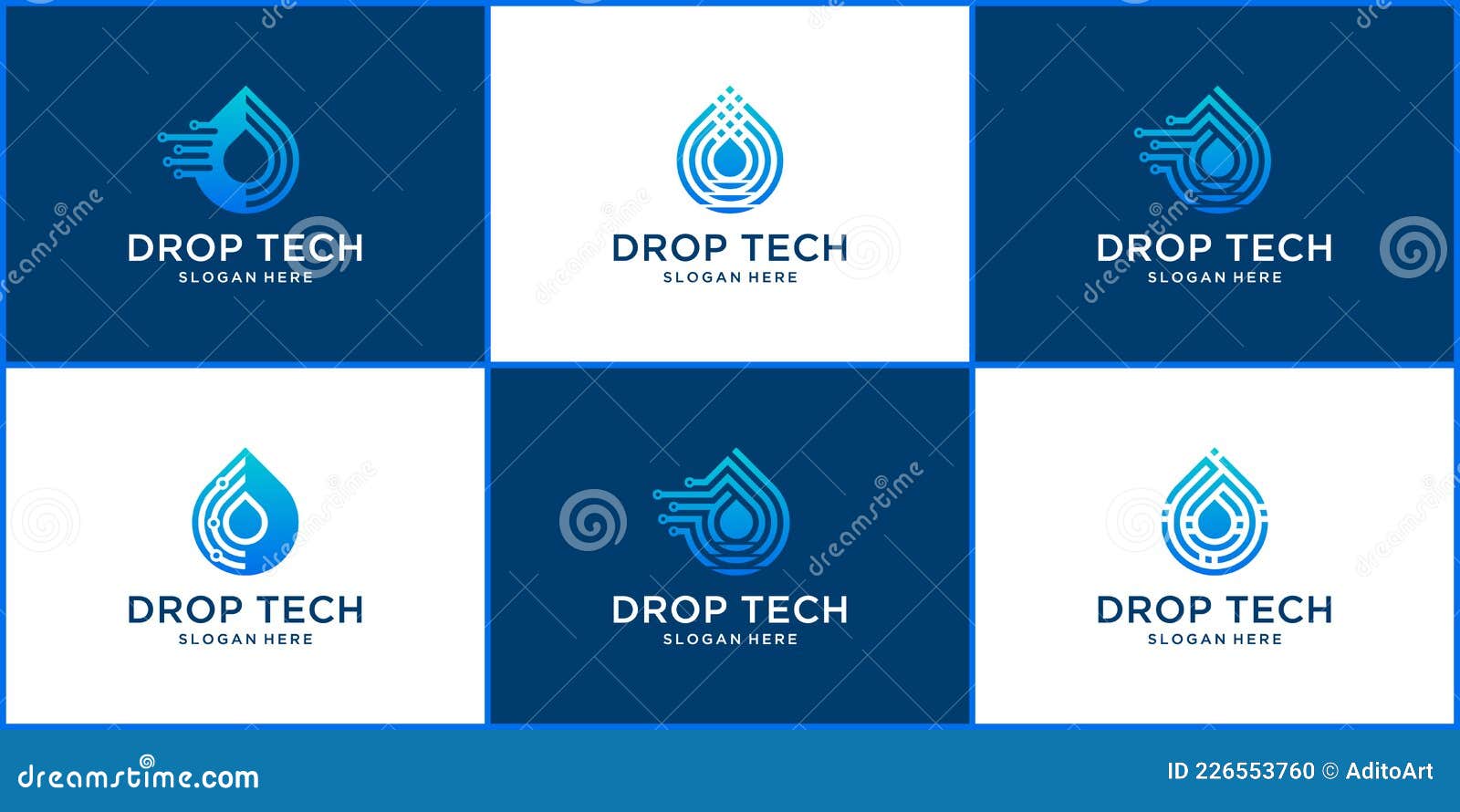 Drop Tech Logo and Icon Set Technology Stock Vector - Illustration of ...