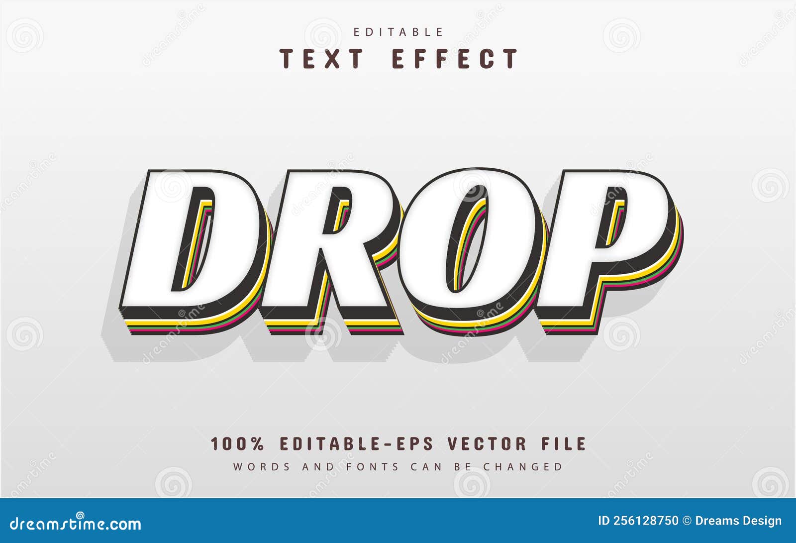 Drop text effect editable stock vector. Illustration of glitter - 256128750