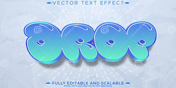 Drop Text Effect, Editable Fluid Text Style Stock Vector - Illustration ...