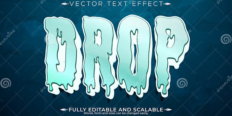Drop Text Effect, Editable Fluid Text Style Stock Vector - Illustration ...
