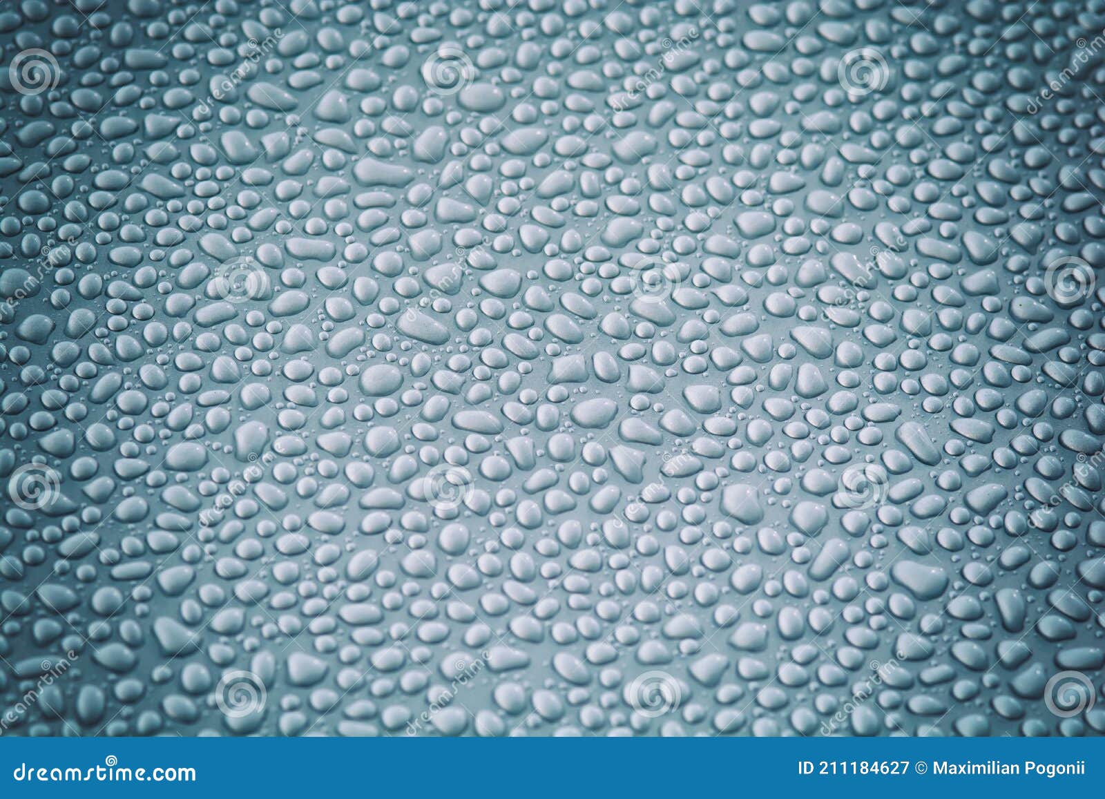 Texture. Rain Drops On A Gray Hood Of The Car Royalty-Free Stock ...