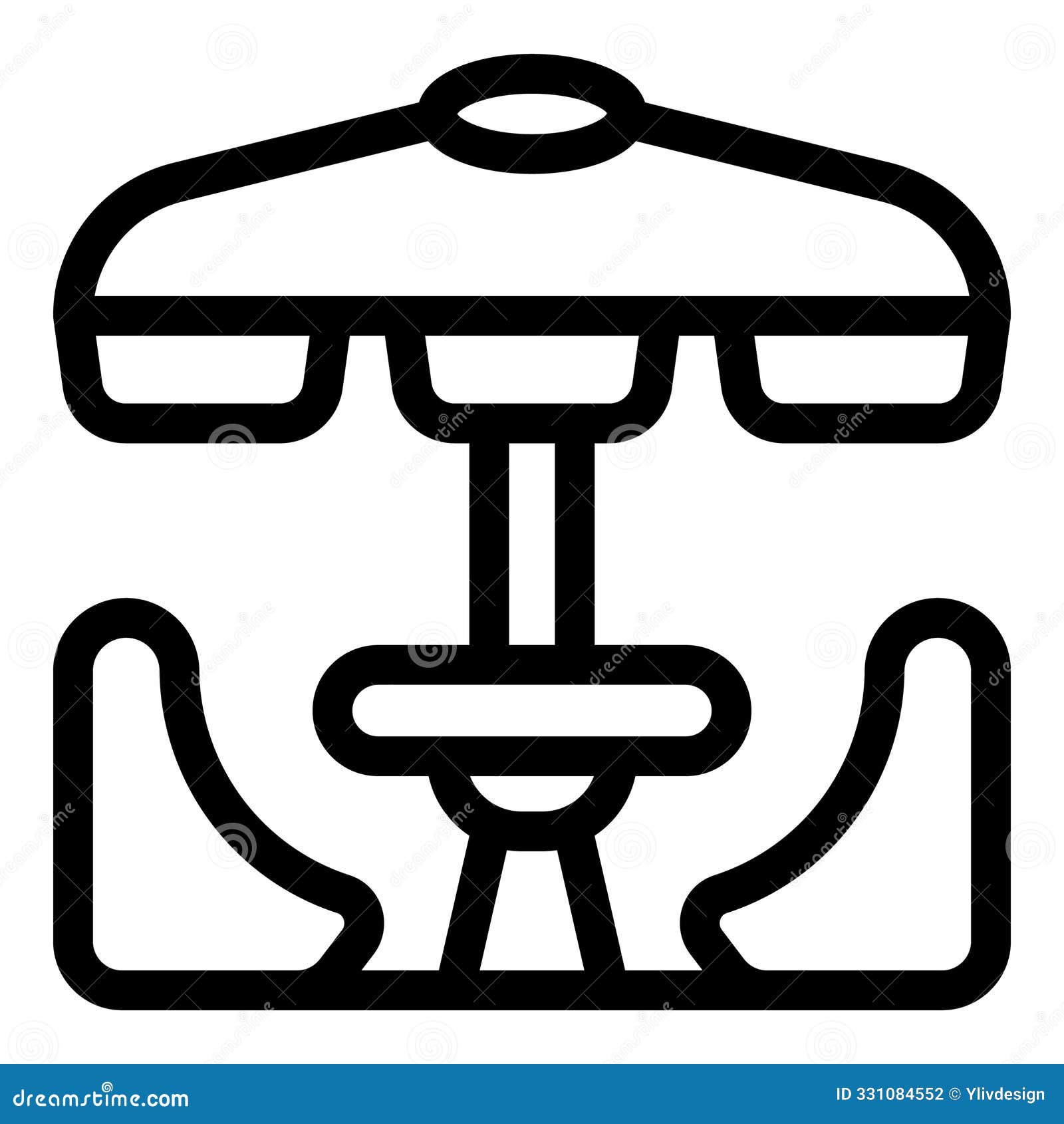 Drop Tower Ride Spinning at Amusement Park with Empty Seats Stock ...