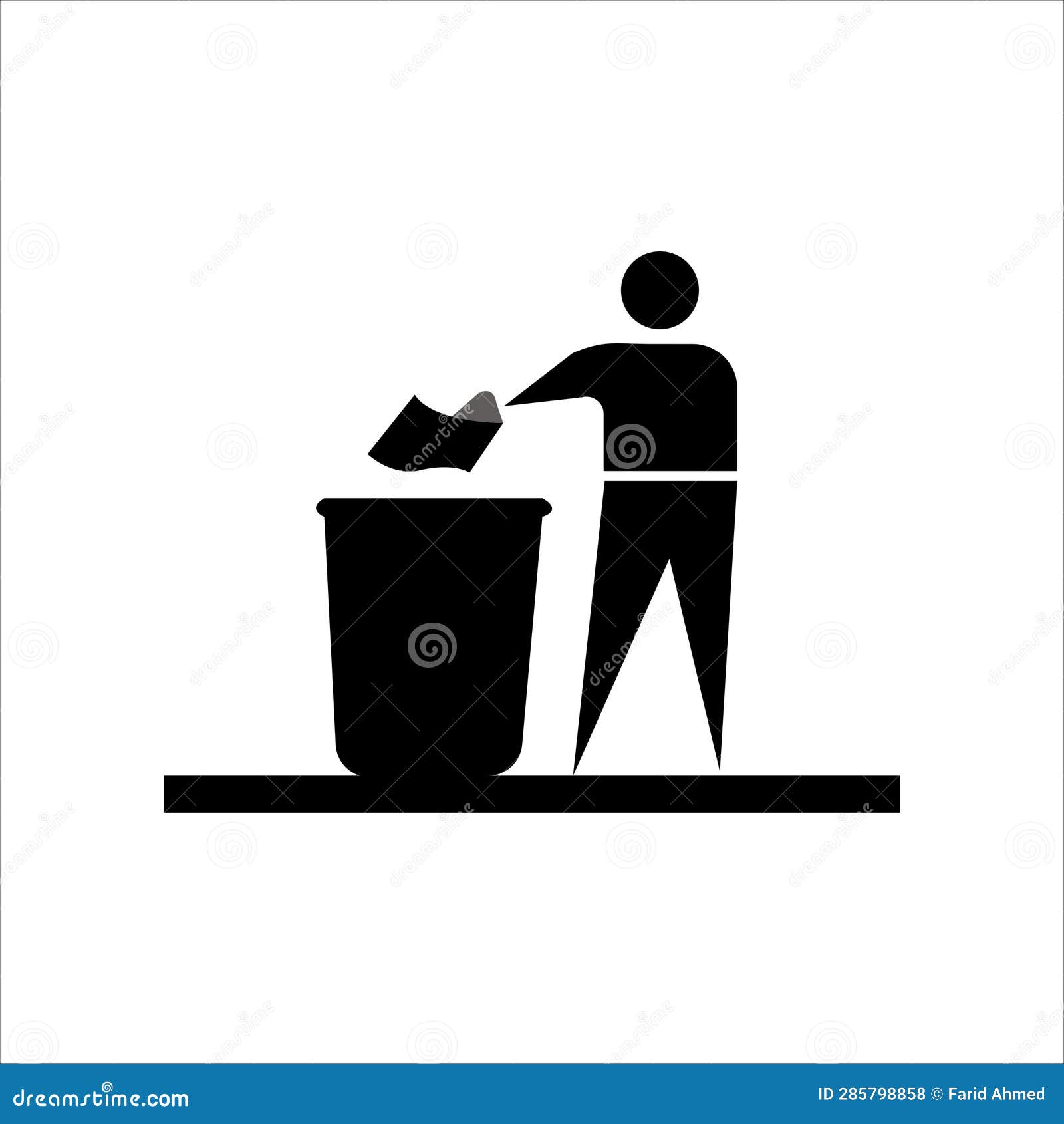 Drop Used Tissue Basket or Dustbin Vector Icon Stock Vector ...
