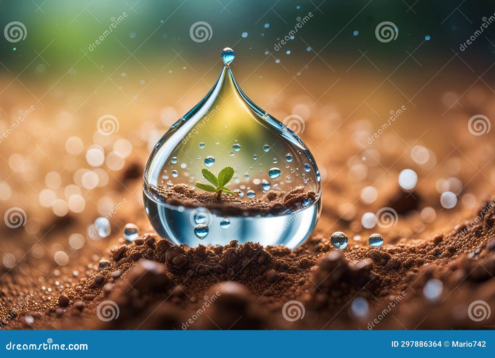 Drop of Water on Arid Ground Stock Illustration - Illustration of land ...