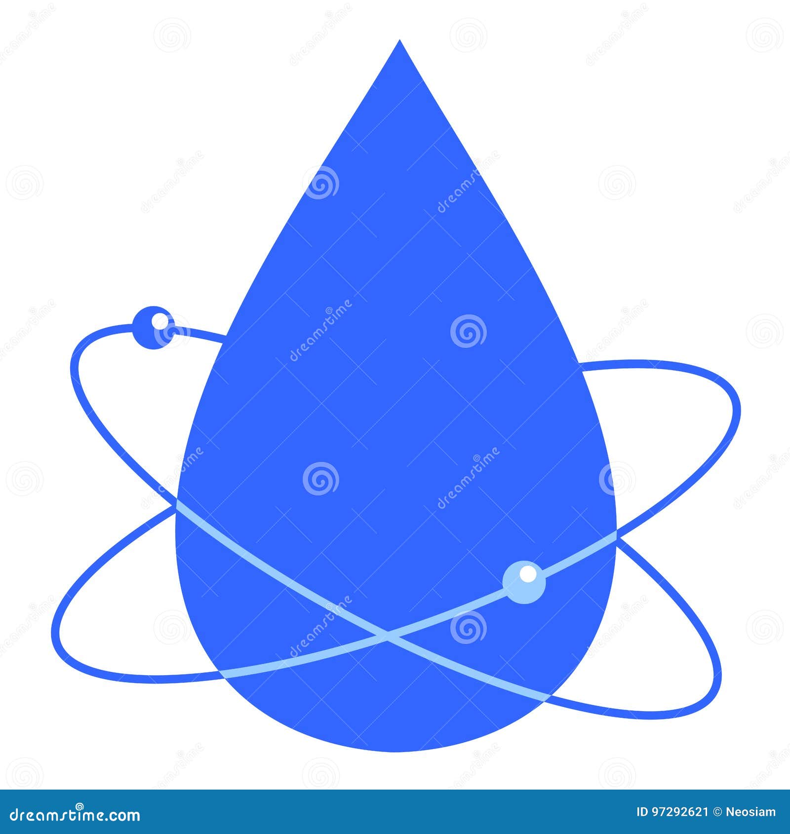 Drop of water with atom stock illustration. Illustration of atomic ...