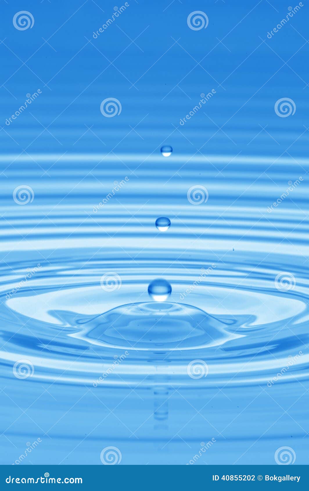 Drop of water in blue stock photo. Image of effect, indoor - 40855202