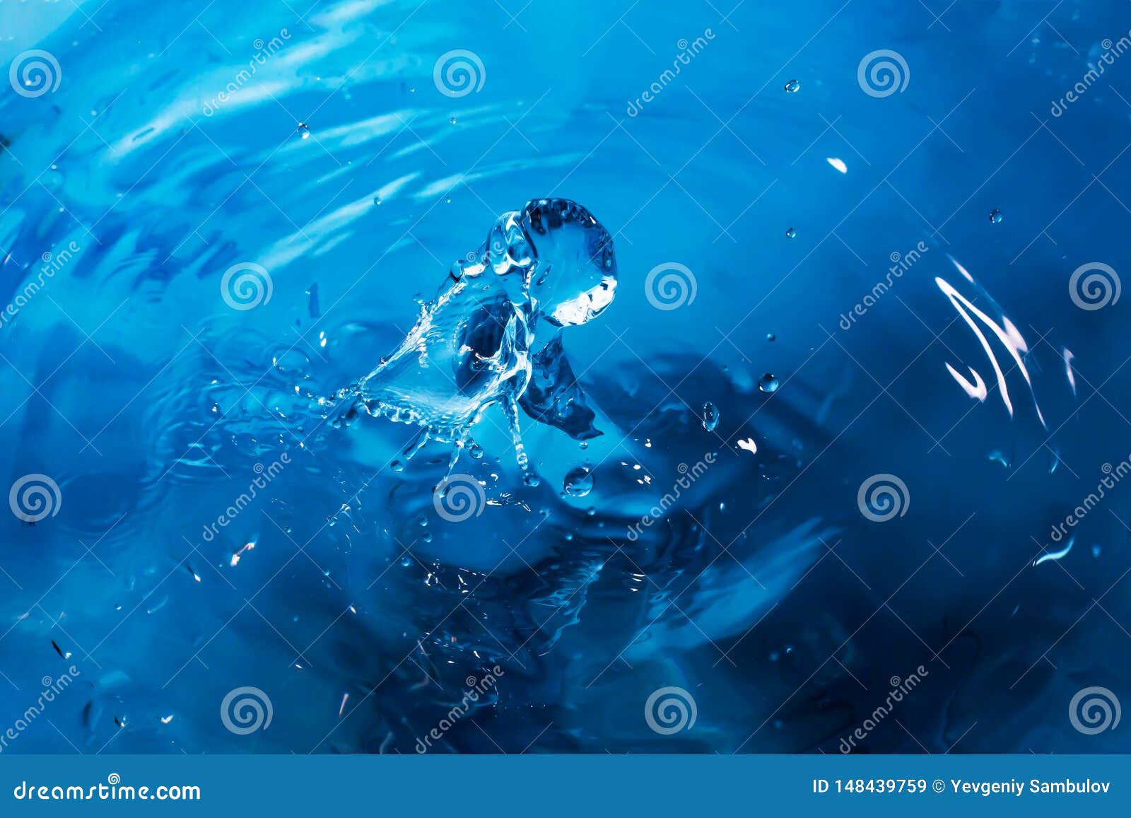 Drop of Water. Blue Water Drop. Falling Water. Water Splash Close-up ...