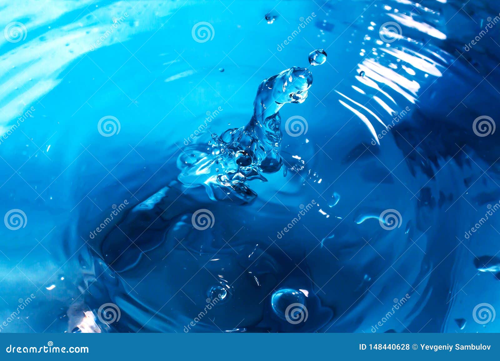 Drop of Water. Blue Water Drop. Falling Water. Water Splash Close-up ...