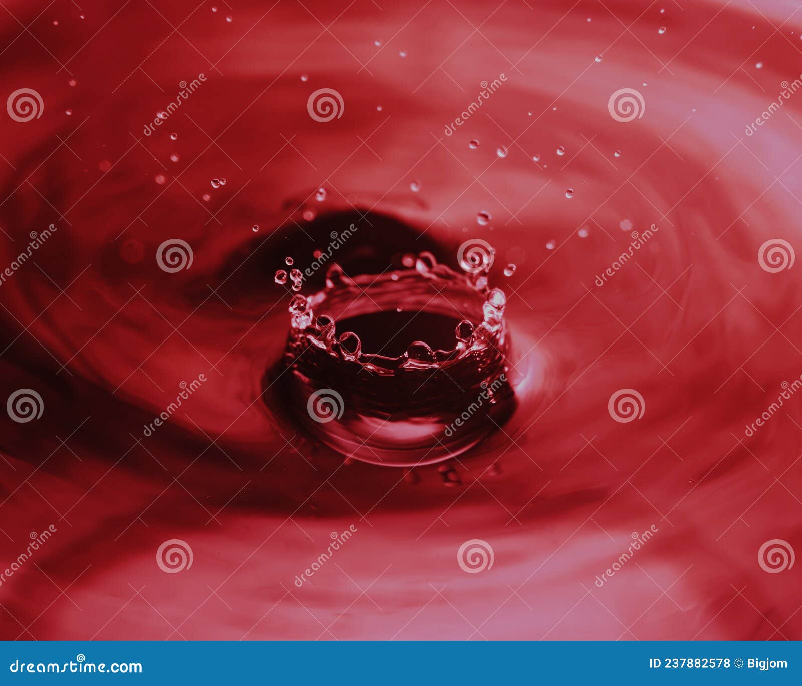 Drop of Water. Red Water Drop. Water Splash Stock Photo - Image of blue ...