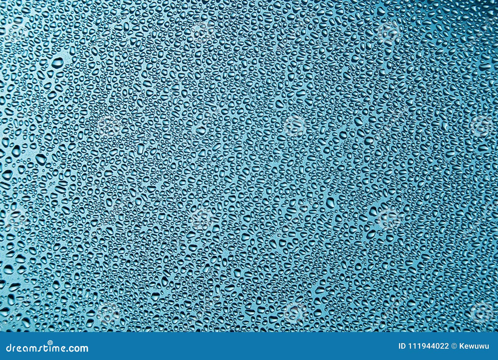 Drop of Water on Blue Transparency Glass Stock Photo - Image of closeup ...