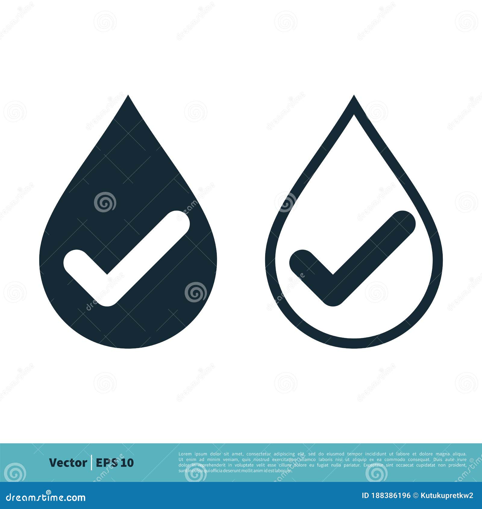 Drop Water Check Mark Icon Vector Logo Template Illustration Design ...