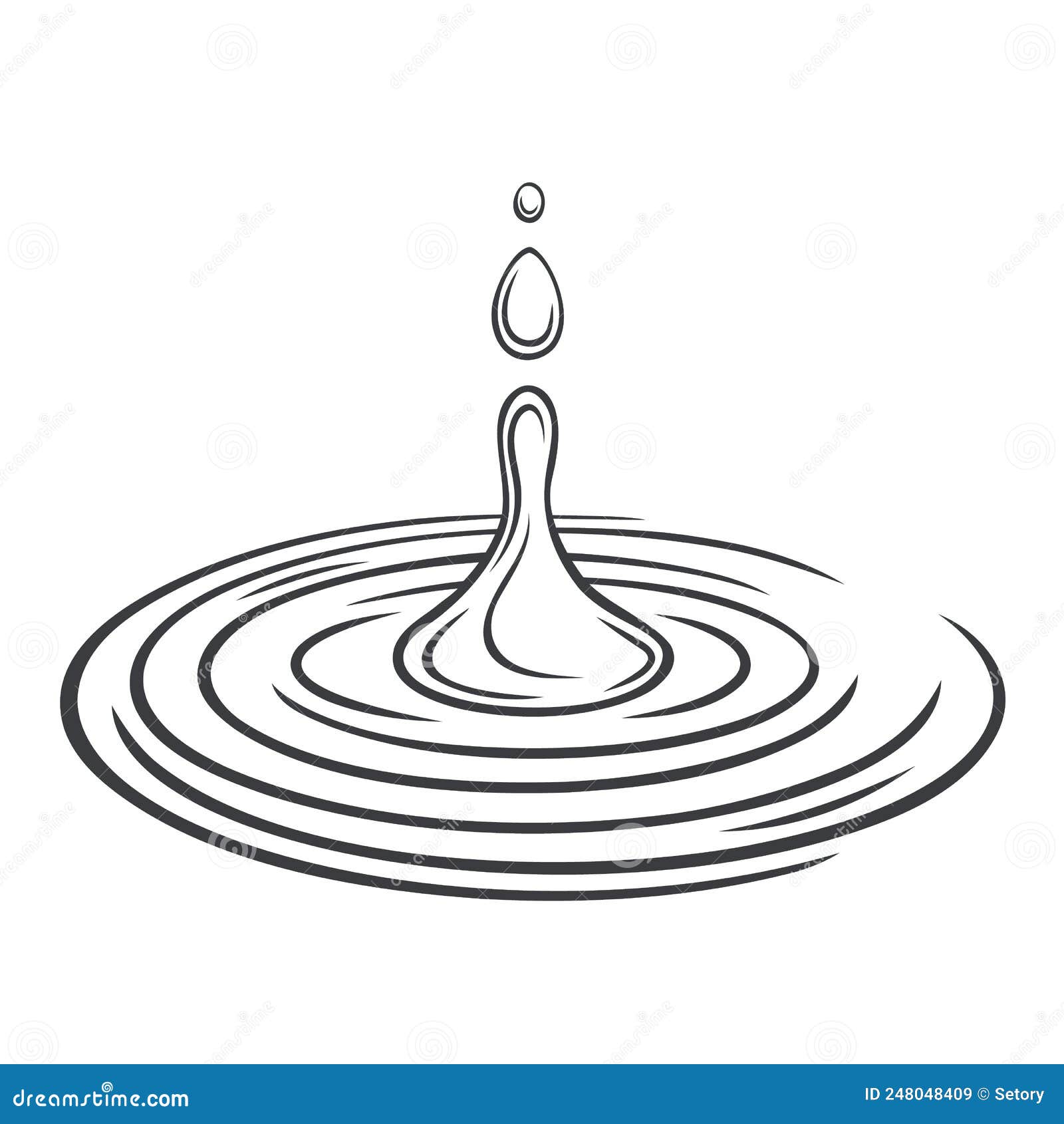 Water Drop Outline Vector