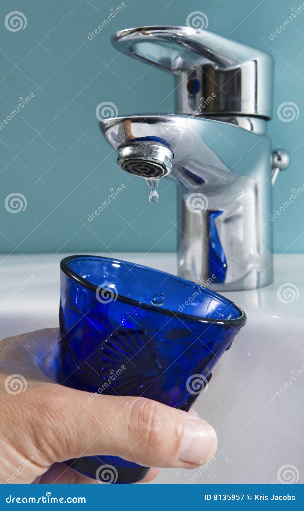 Drop Of Water Coming Out Of Tap Stock Image - Image of environmently ...