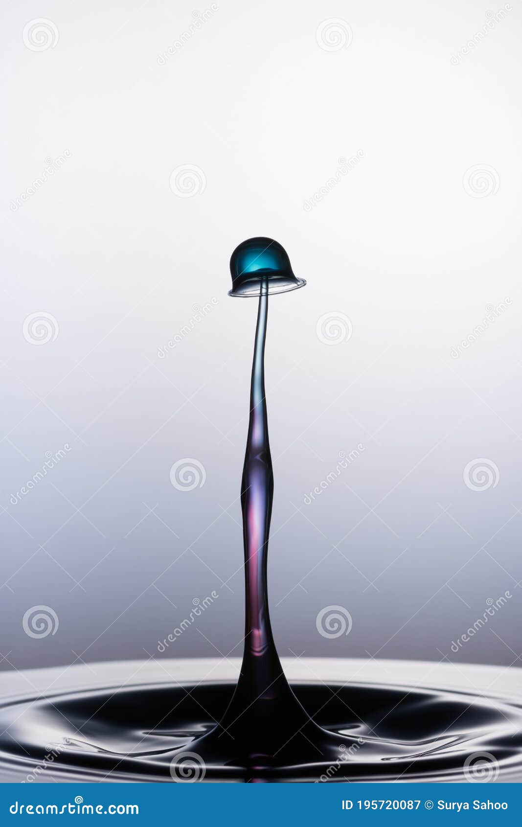 A Drop Of Water Creating A Mushroom Shape Structure When Another ...