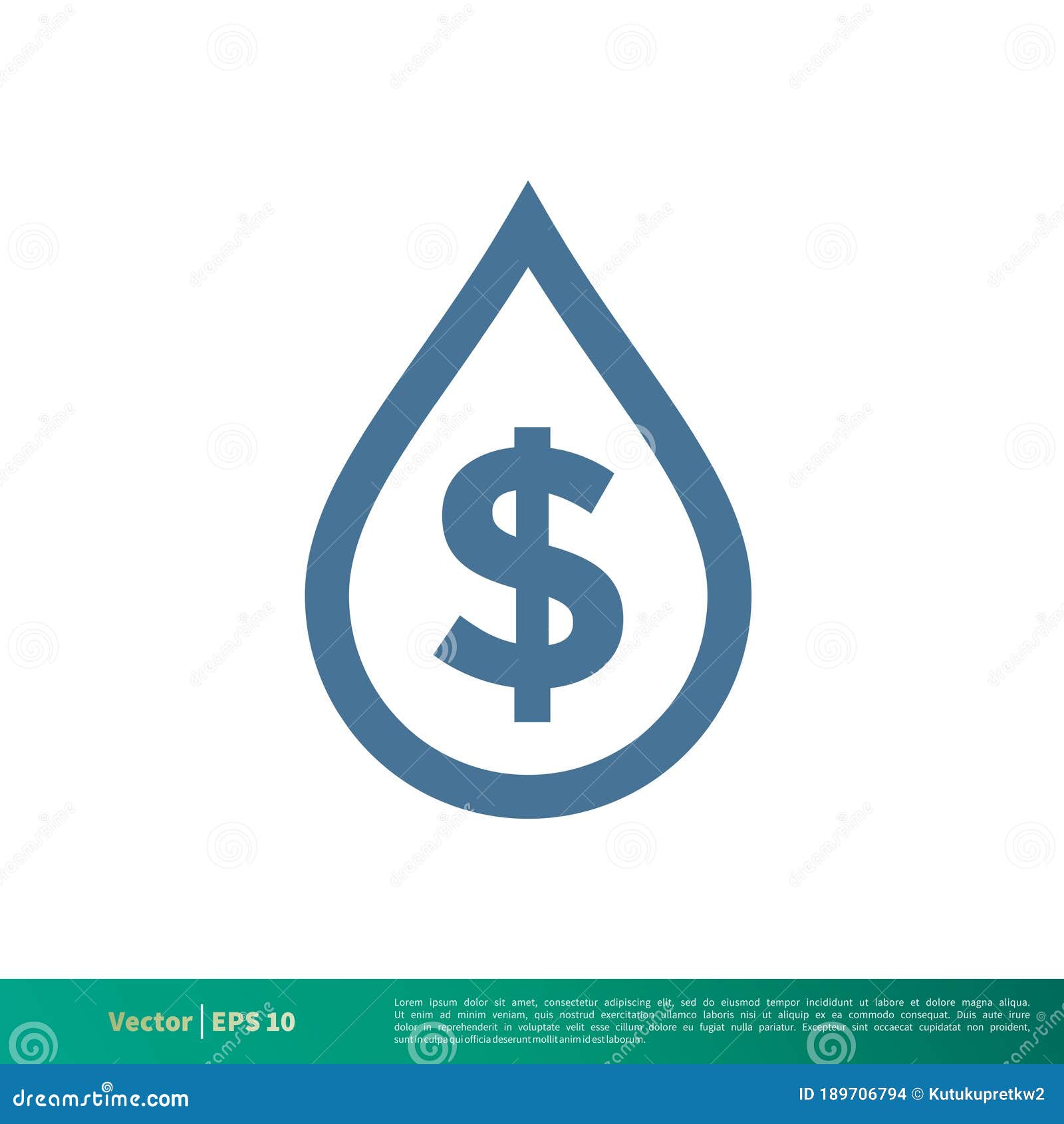 Drop Water Dollar Sign Icon Vector Logo Template Illustration Design ...