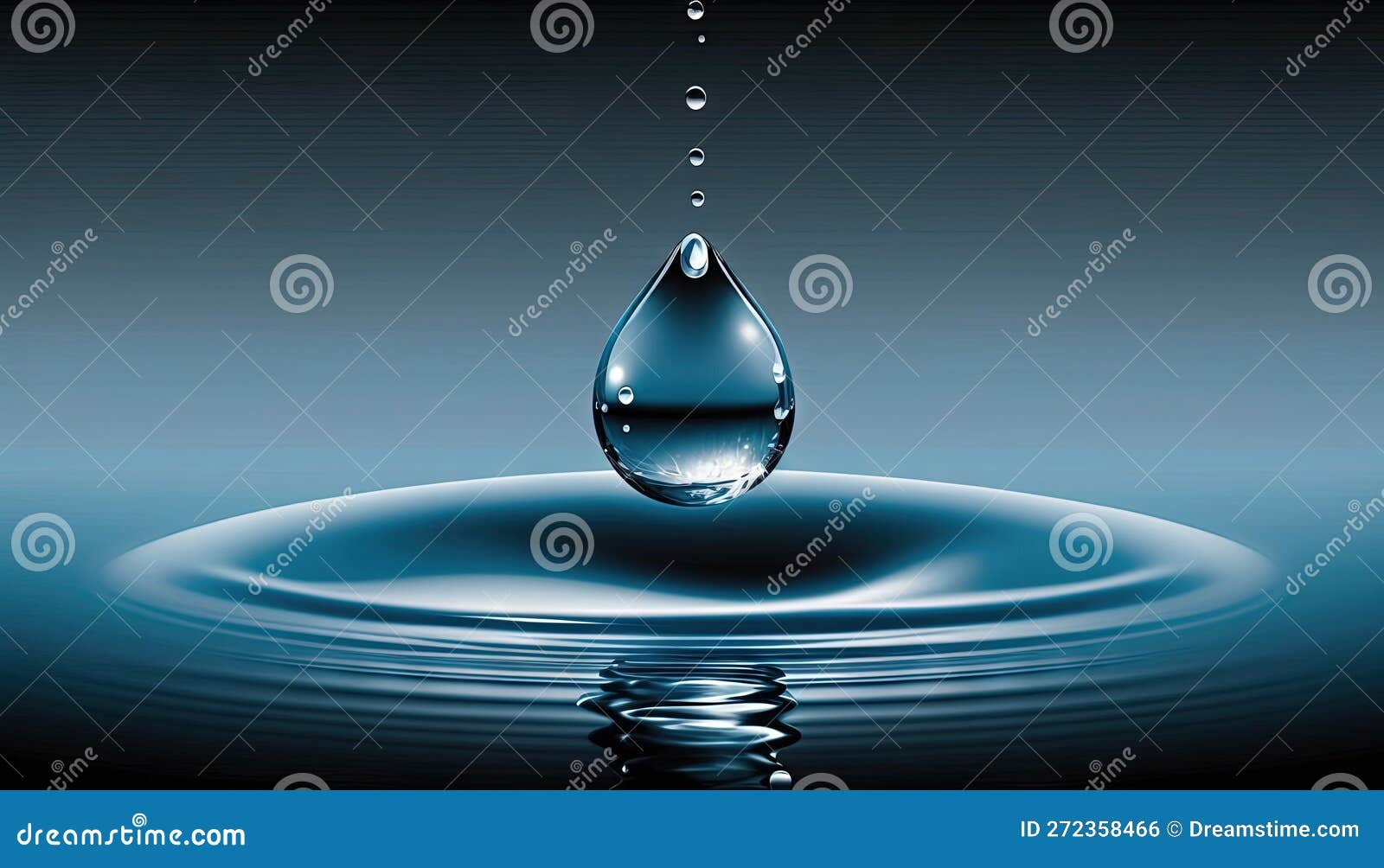 A Drop of Water Falling into the Water with a Black Background Stock ...