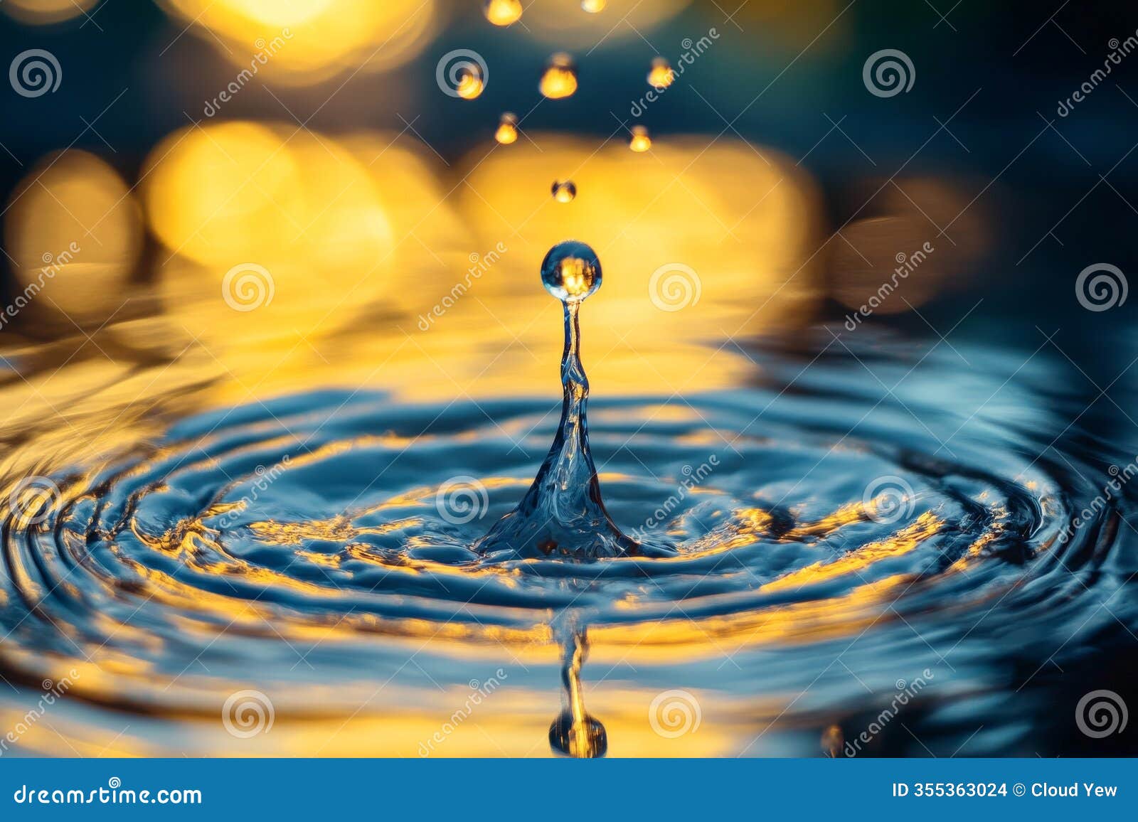 A Drop of Water Falling into a Body of Water Stock Illustration ...