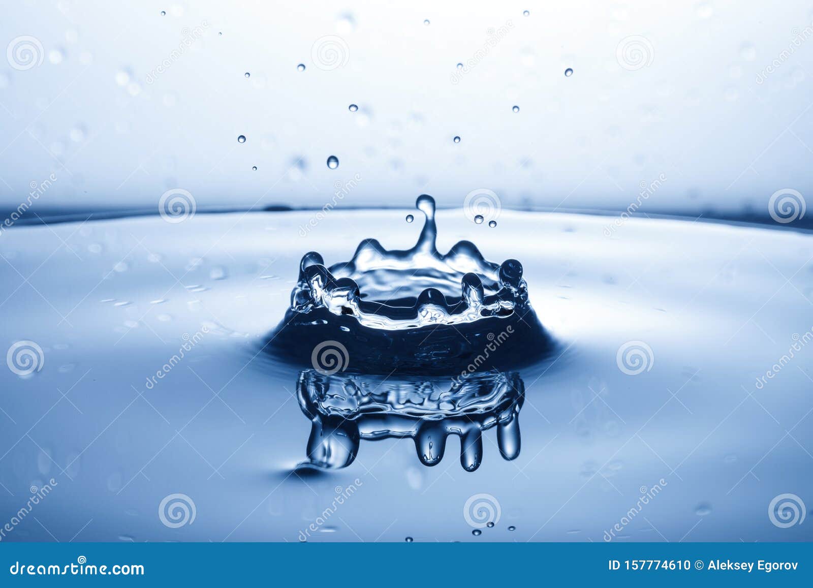 Drop of Water Falling Down in the Water Stock Photo - Image of ...