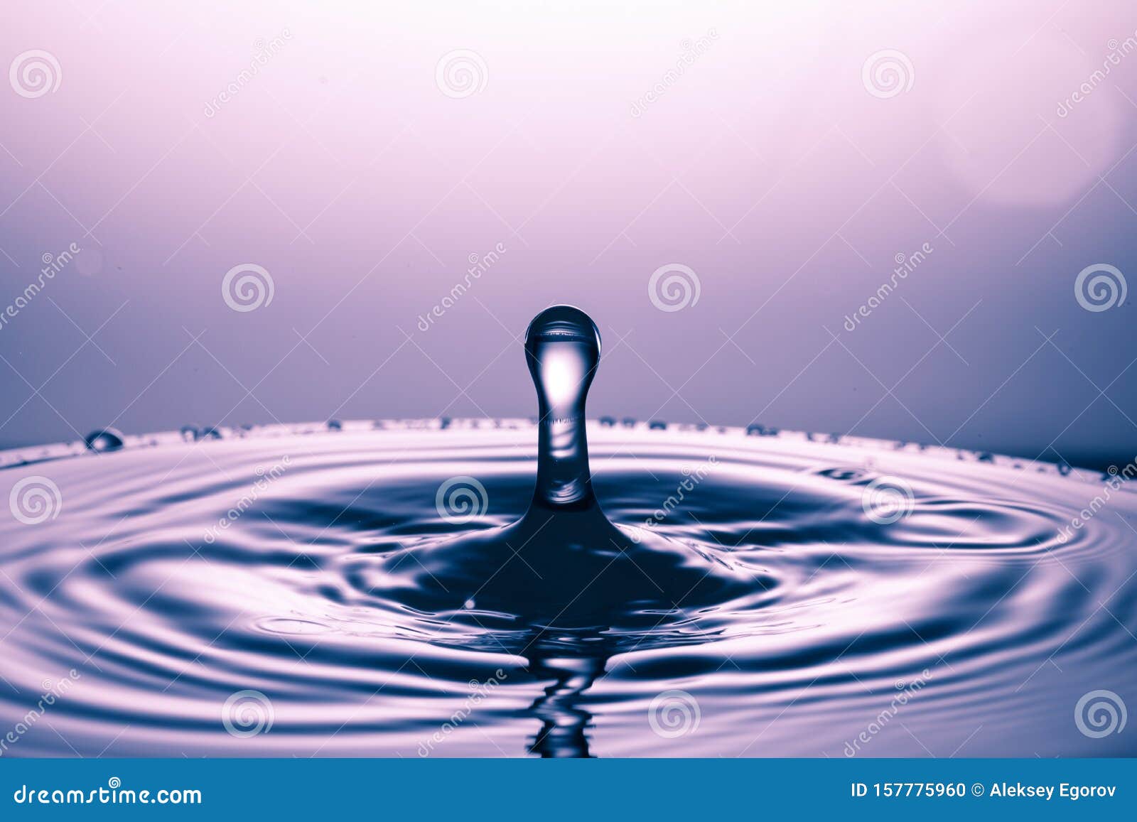 Drop of Water Falling Down in the Water Stock Photo - Image of ...