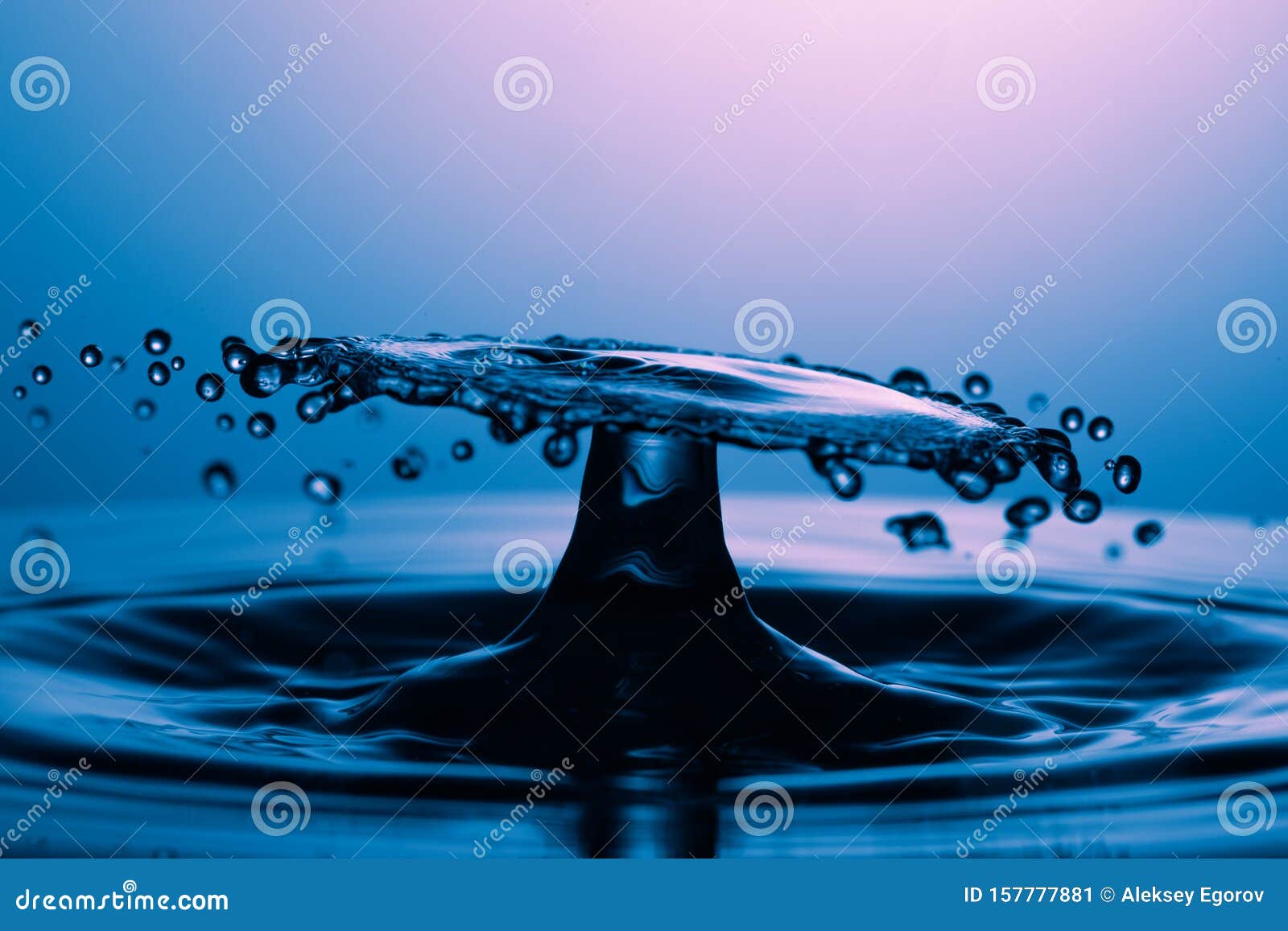 Drop of Water Falling Down in the Water Stock Image - Image of macro ...