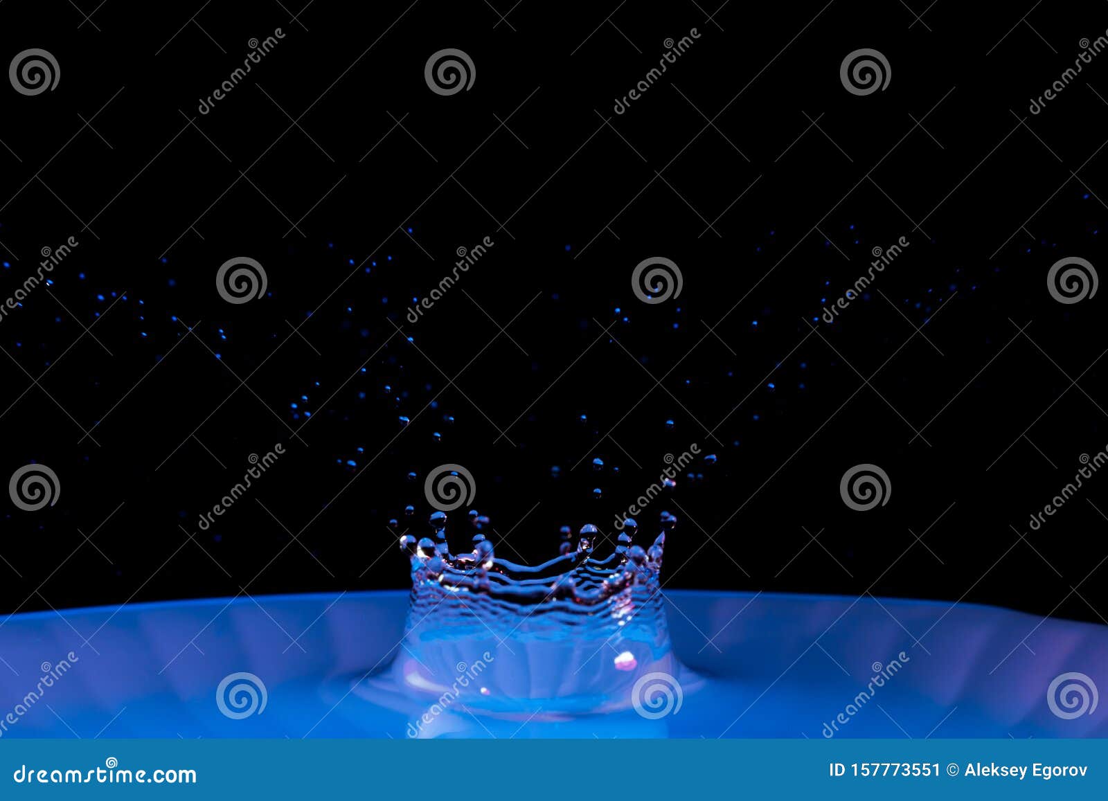 Drop of Water Falling Down in the Water Stock Image - Image of bright ...