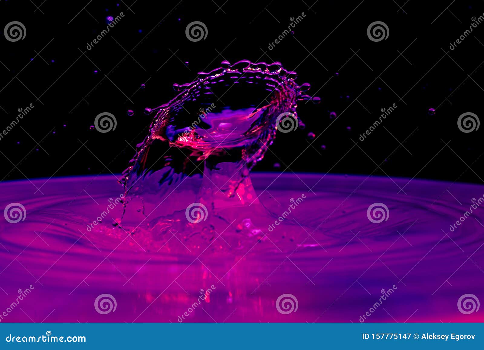 Drop of Water Falling Down in the Water Stock Image - Image of macro ...