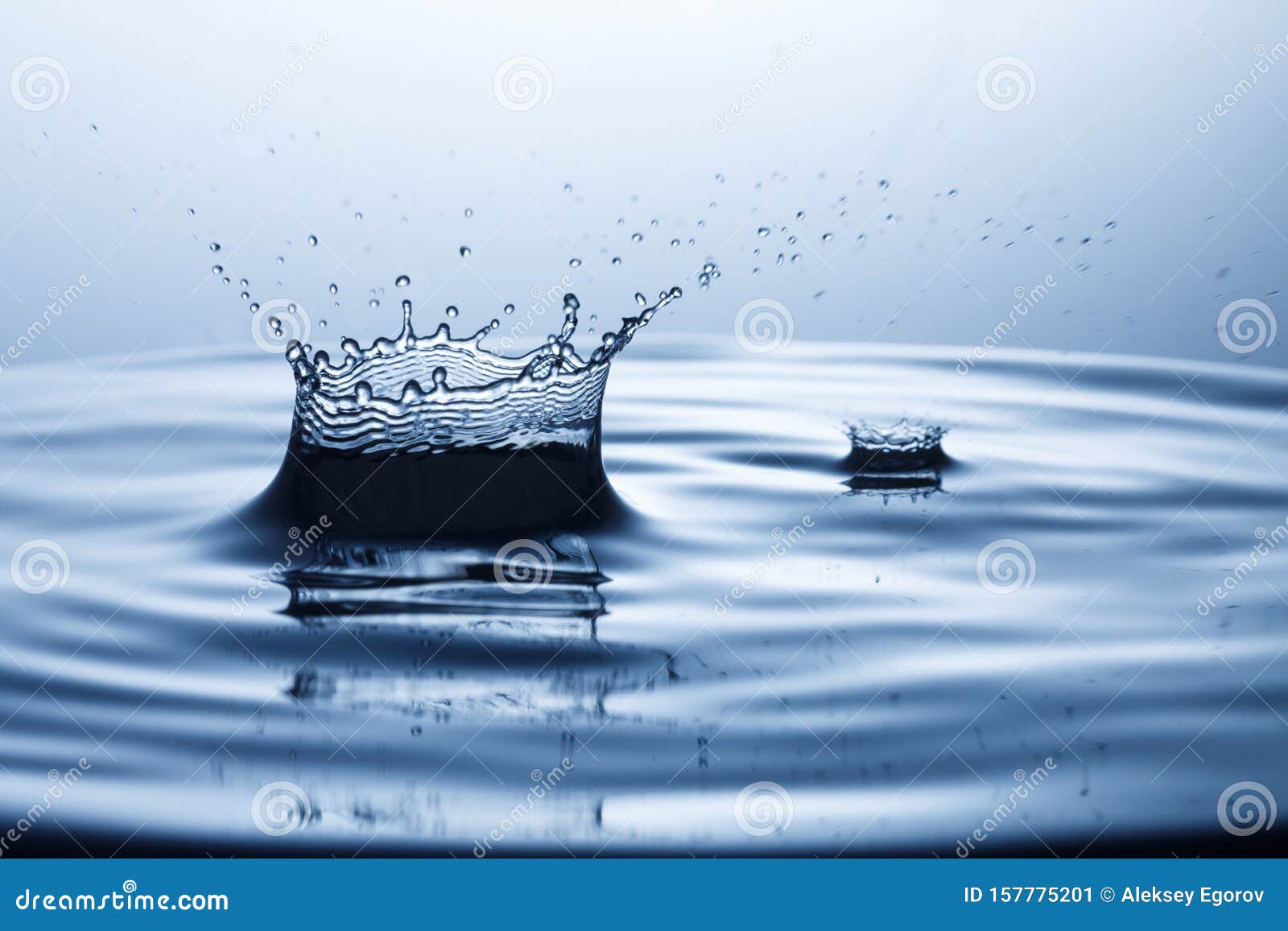 Drop of Water Falling Down in the Water Stock Image - Image of color ...