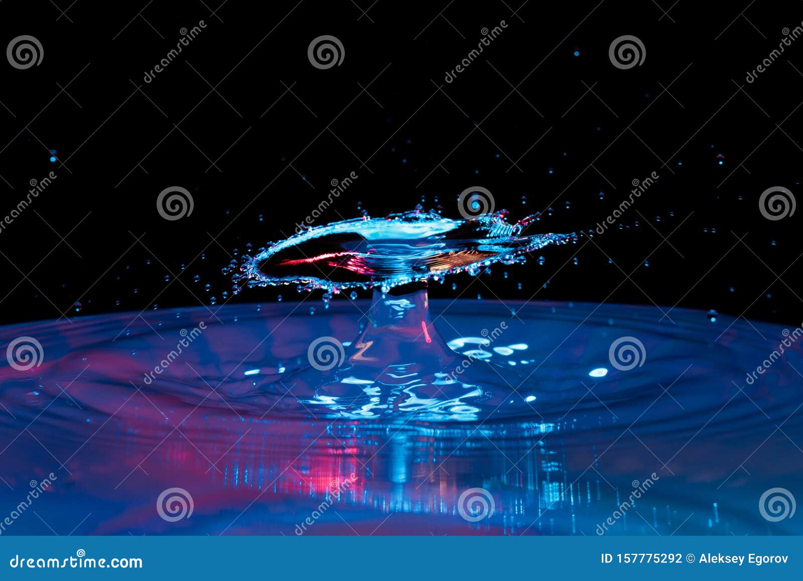 Drop of Water Falling Down in the Water Stock Photo - Image of ...