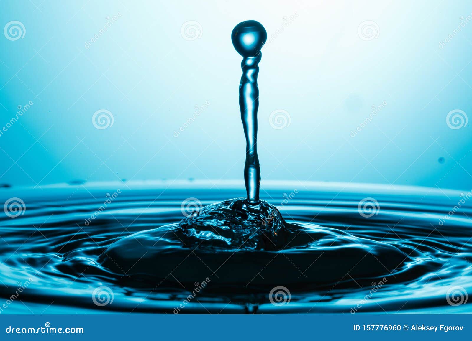 Drop of Water Falling Down in the Water Stock Photo - Image of circle ...