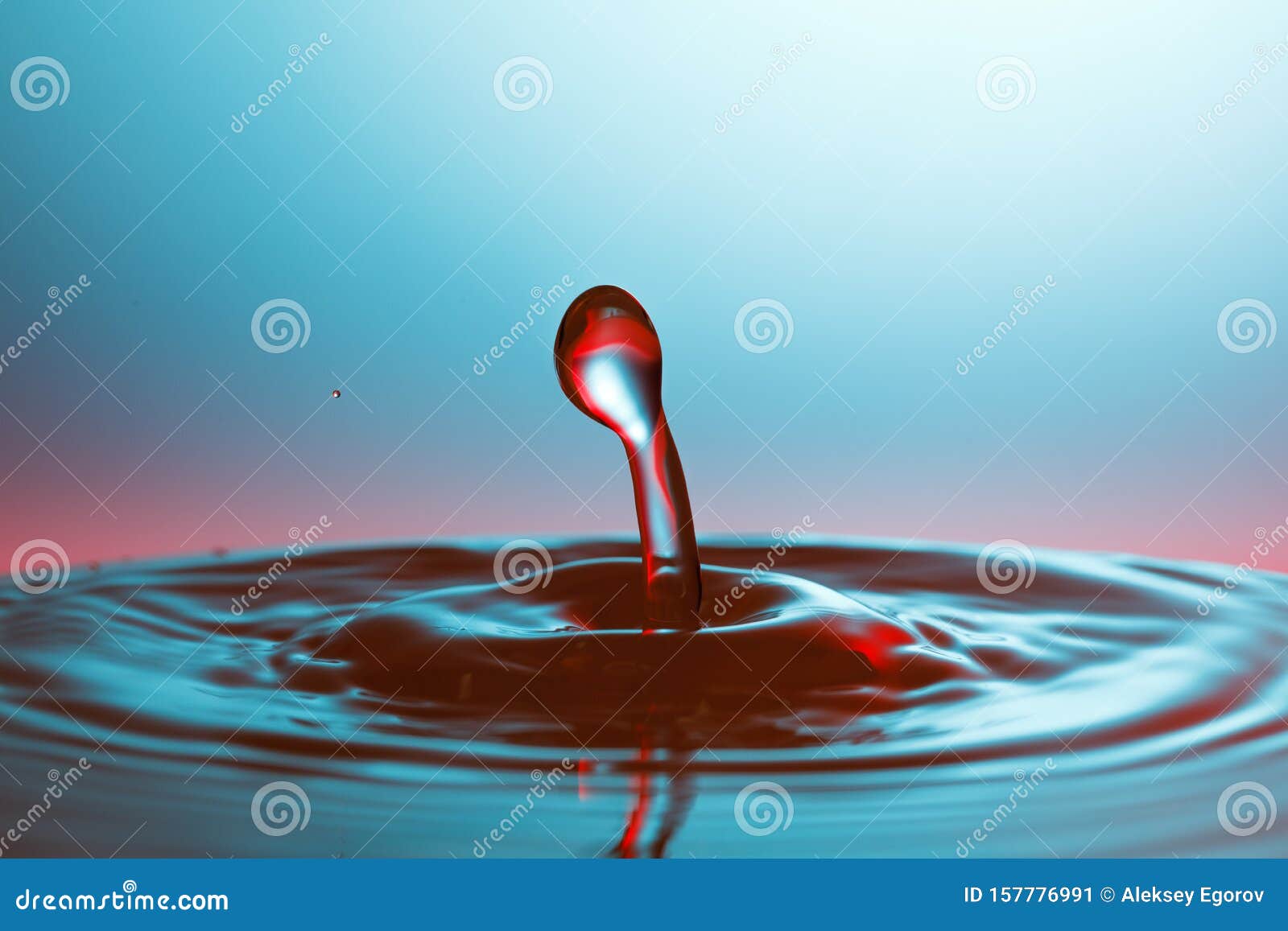 Drop of Water Falling Down in the Water Stock Image - Image of clean ...