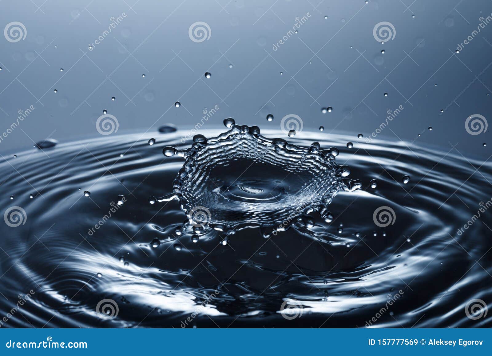Drop of Water Falling Down in the Water Stock Image - Image of calm ...