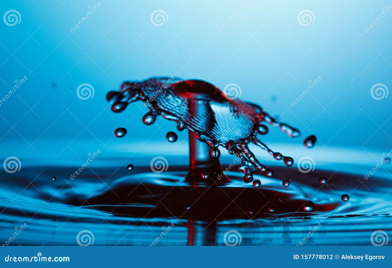 Drop of Water Falling Down in the Water Stock Photo - Image of macro ...