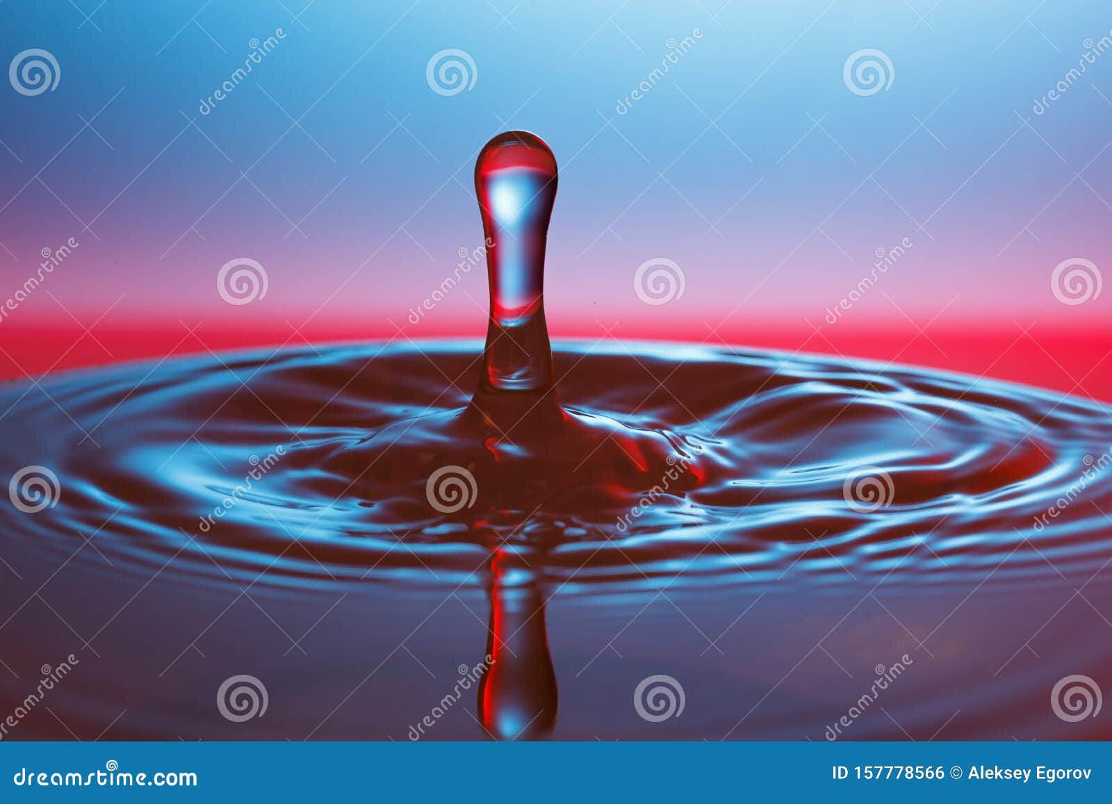 Drop of Water Falling Down in the Water Stock Photo - Image of macro ...