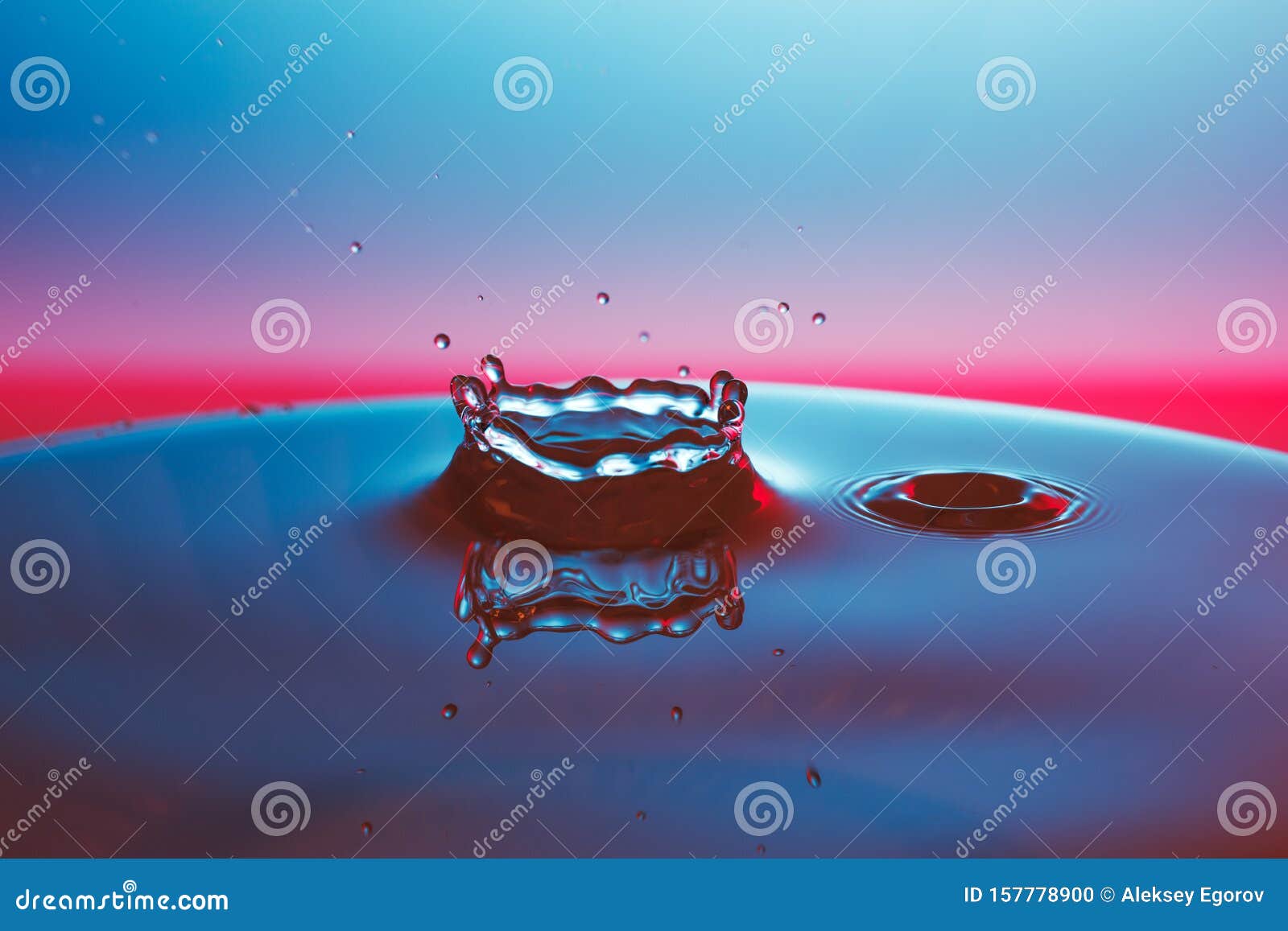 Drop of Water Falling Down in the Water Stock Photo - Image of liquid ...