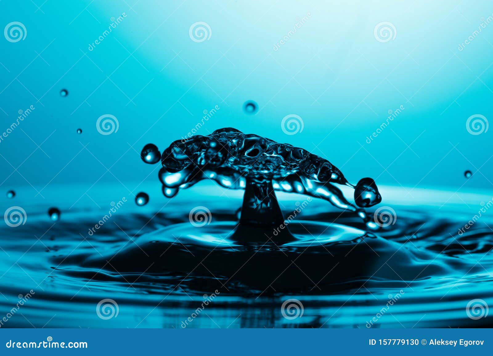 Drop of Water Falling Down in the Water Stock Photo - Image of clear ...
