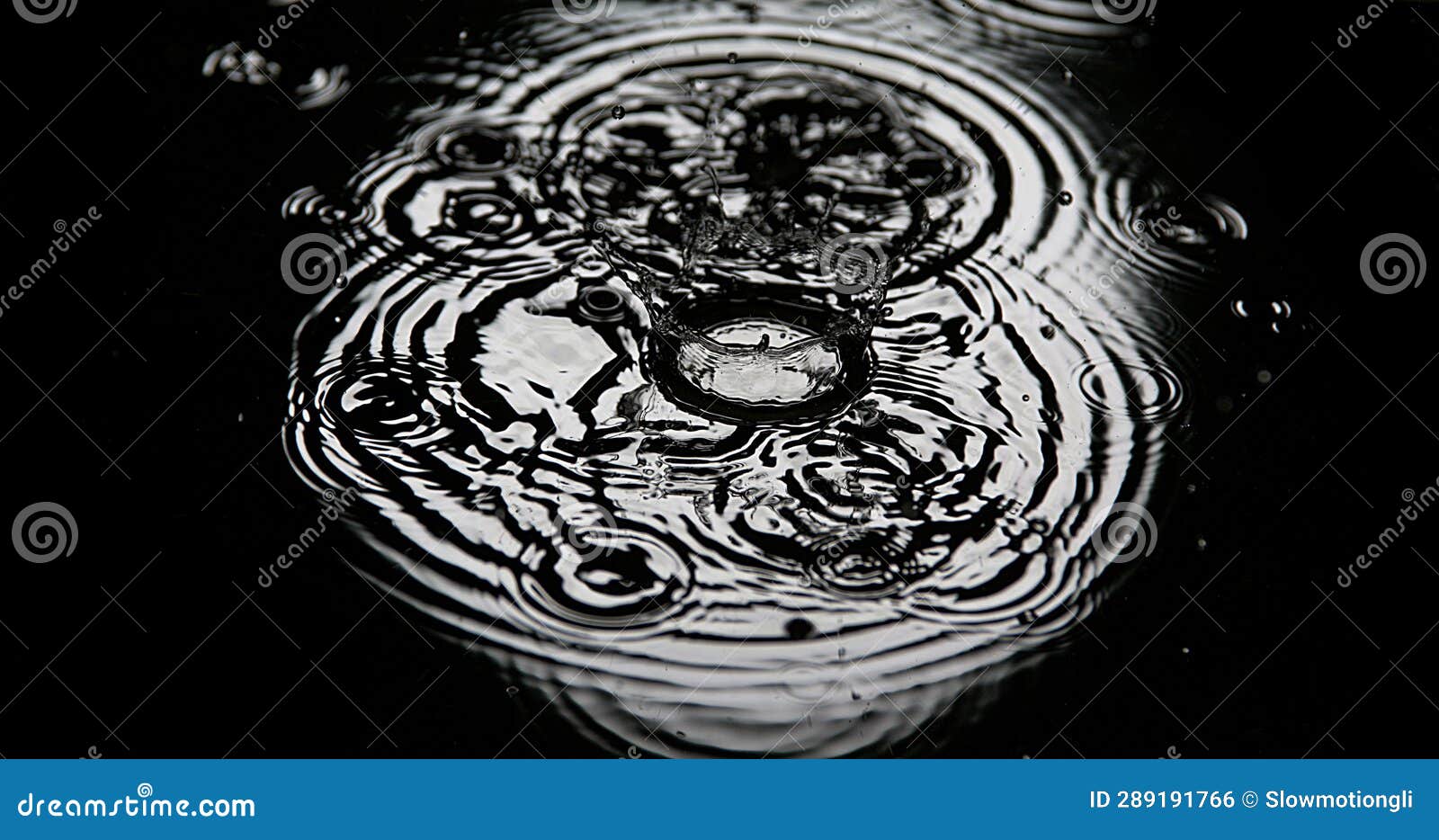 Drop of Water Falling into Water, Full Moon Stock Photo - Image of ...