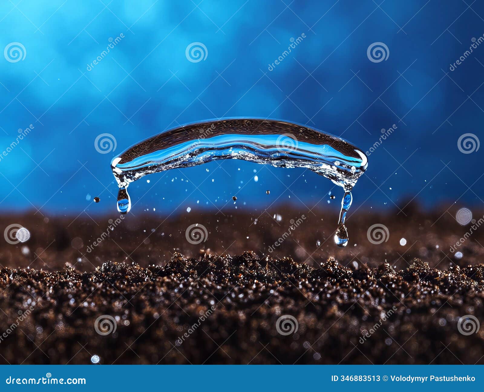 A Drop of Water Falling into the Ground Stock Image - Image of shape ...