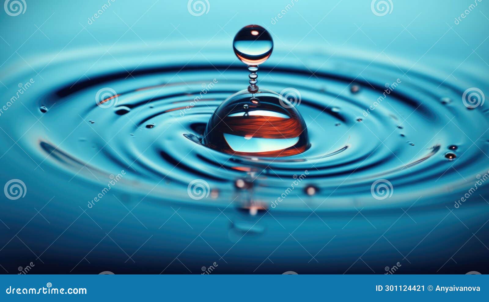 A Drop of Water Falling into a Pool of Water Stock Illustration ...