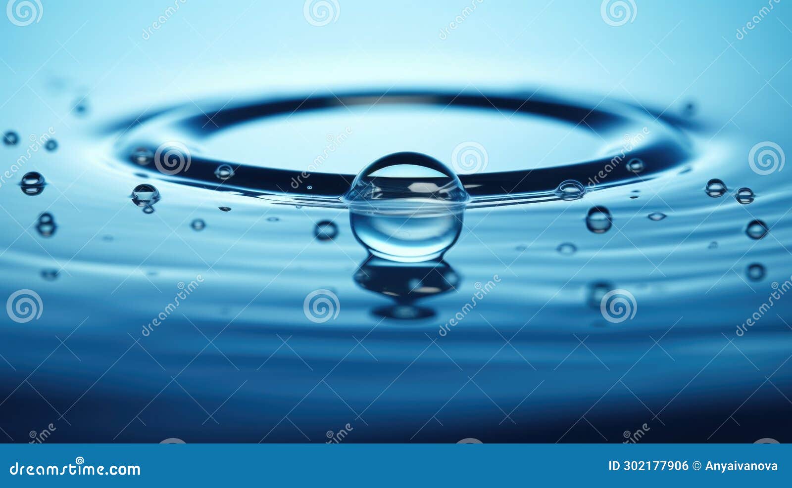 A Drop of Water Falling into a Pool of Water Stock Illustration ...