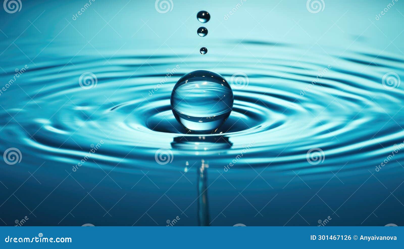 A Drop of Water Falling into a Pool of Water Stock Illustration ...