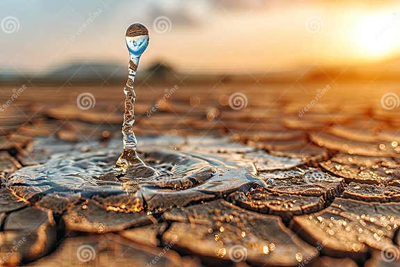 A Drop of Water is Falling into a Puddle of Water on the Ground Stock ...