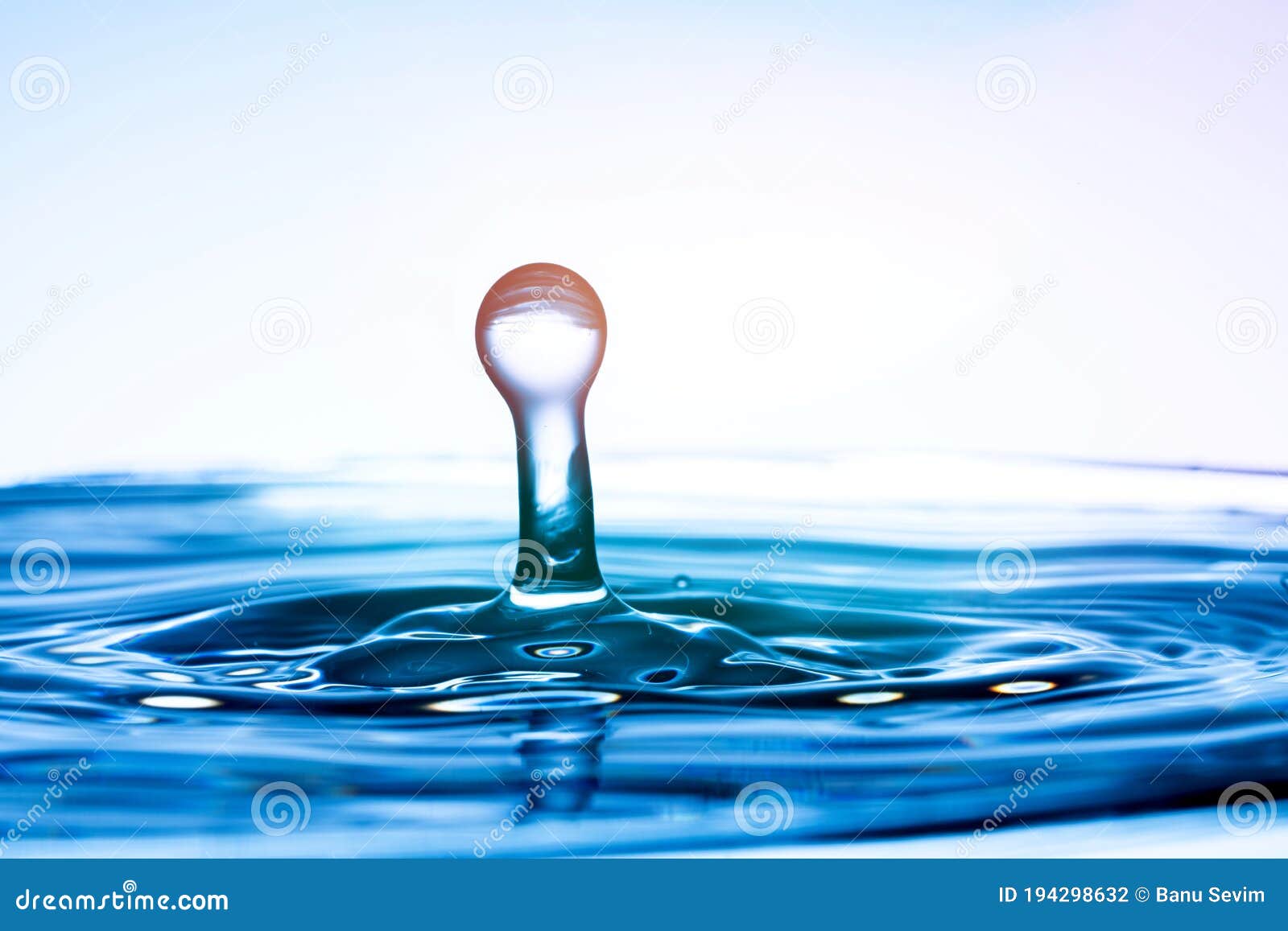 Drop of Water Falling into Still Water Stock Photo - Image of nature ...