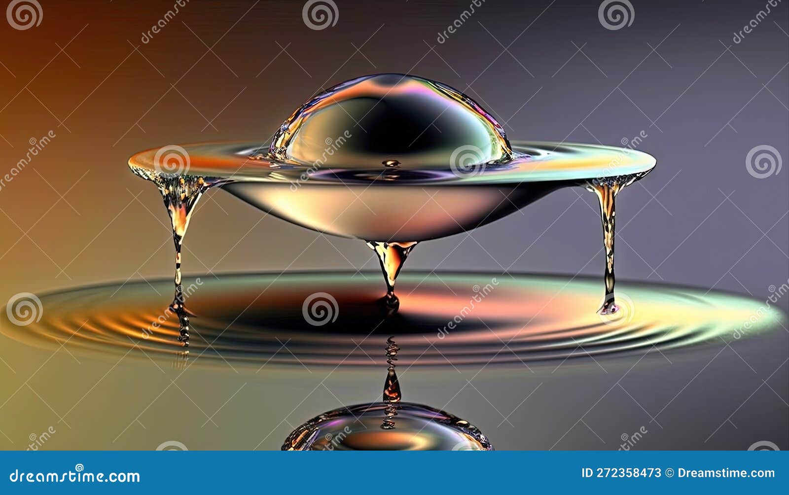 A Drop of Water is Floating on a Surface with a Drop of Liquid Stock ...